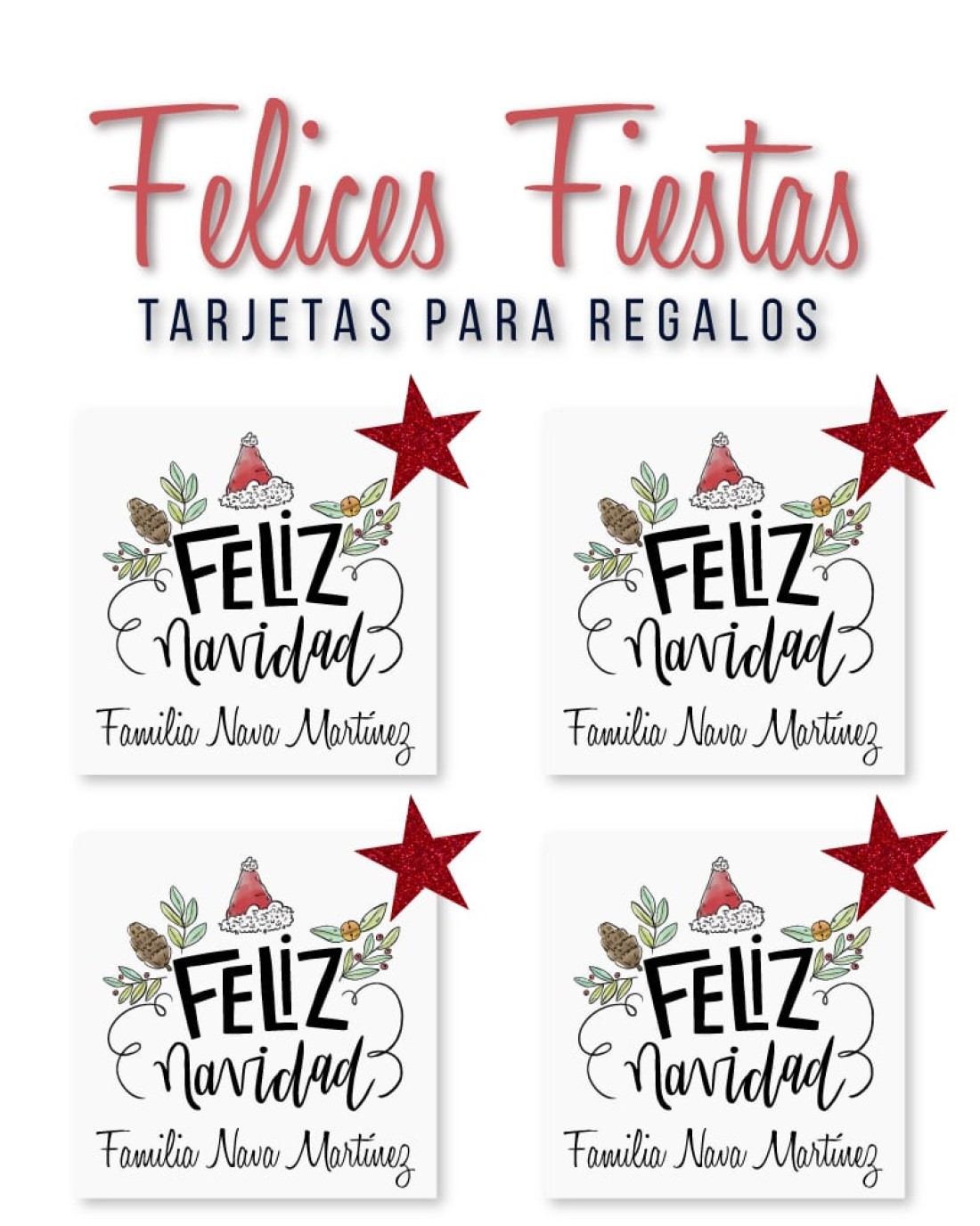 Stampa | Tarjetas para Regalos de Navidad | Personaliza tus Regalos