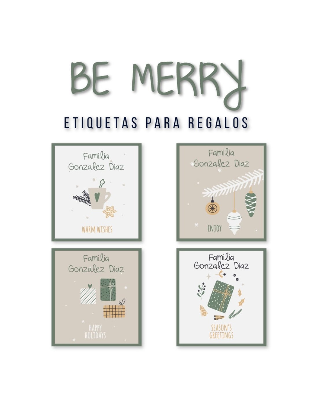 Stampa | Etiquetas para Regalos de Navidad | Personaliza tus Regalos