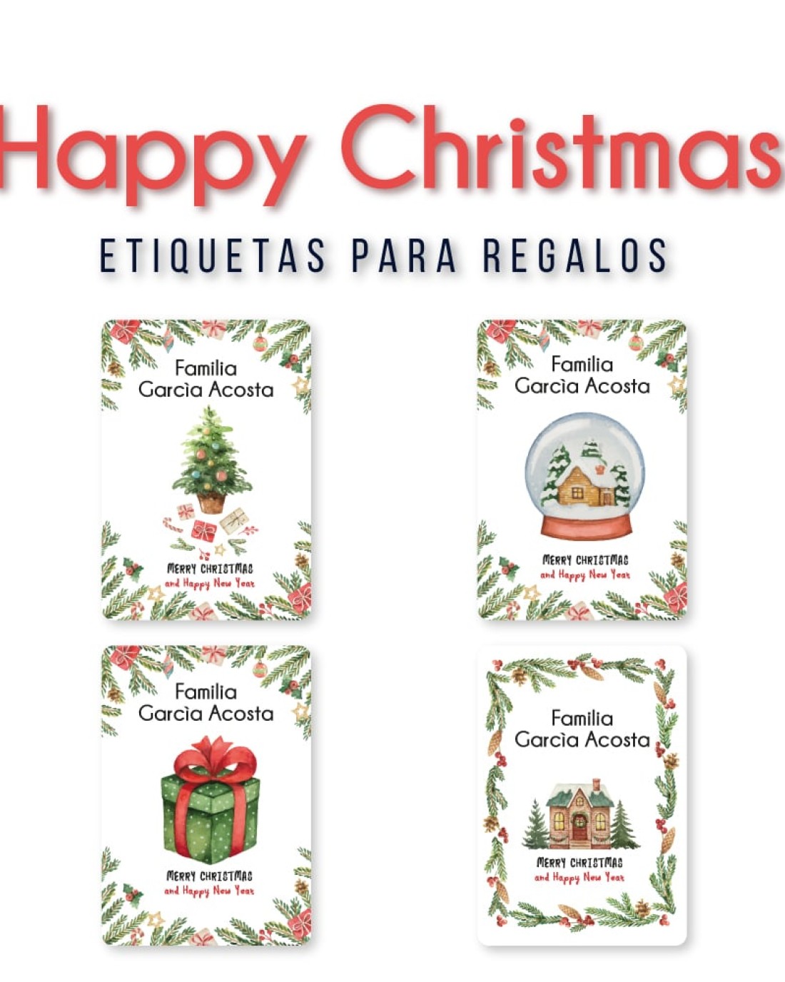 Stampa | Etiquetas para Regalos de Navidad | Personaliza tus Regalos