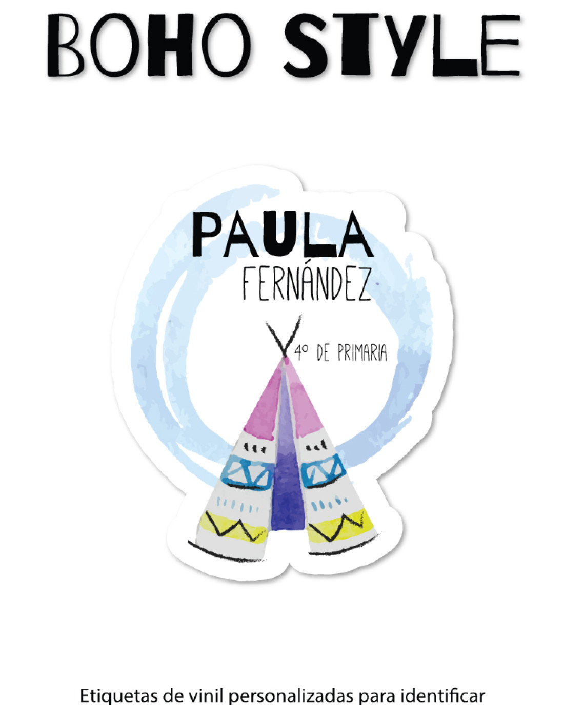 Escuela Adheribles Boho Style - Escuela Vinil Boho Style\