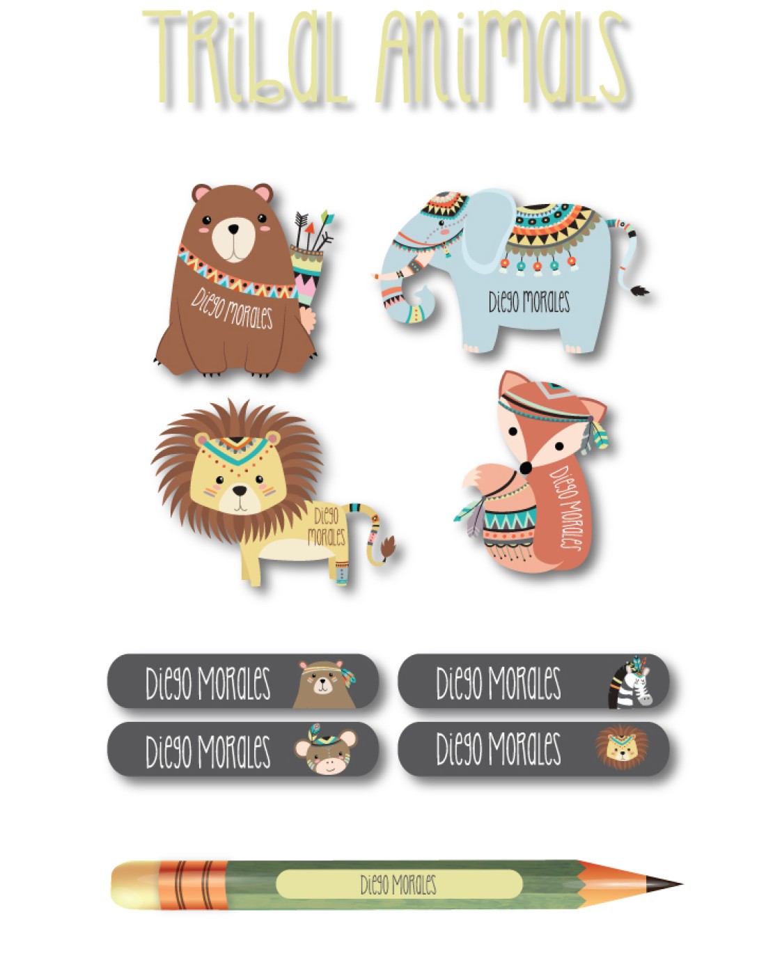 Pack Ropa y Escuela Tribal Animals - Pack Clothes & School Tribal Animals\