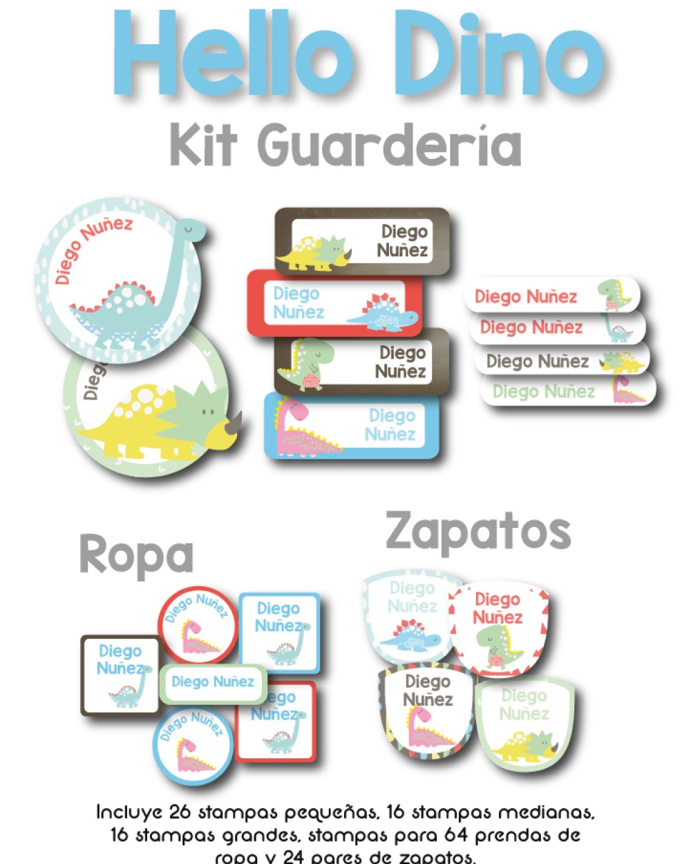 Kit Guarderia Hello Dino - Kit Guardería Hello Dino\