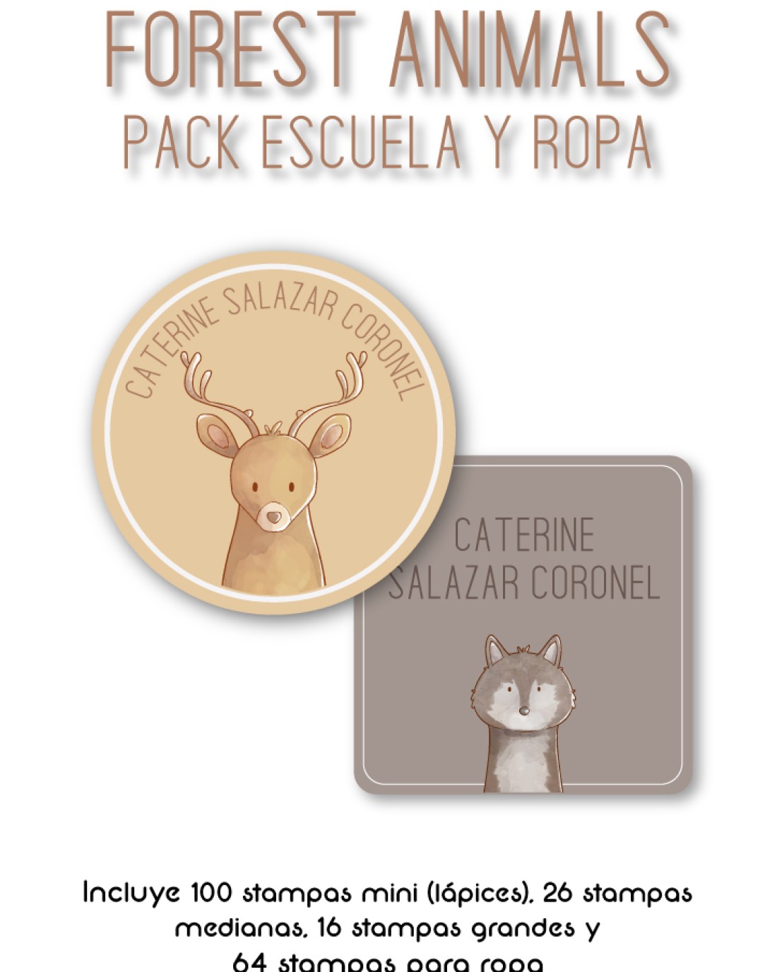 Stampa | Pack Ropa y Escolares | Etiquetas para Útiles y Ropa