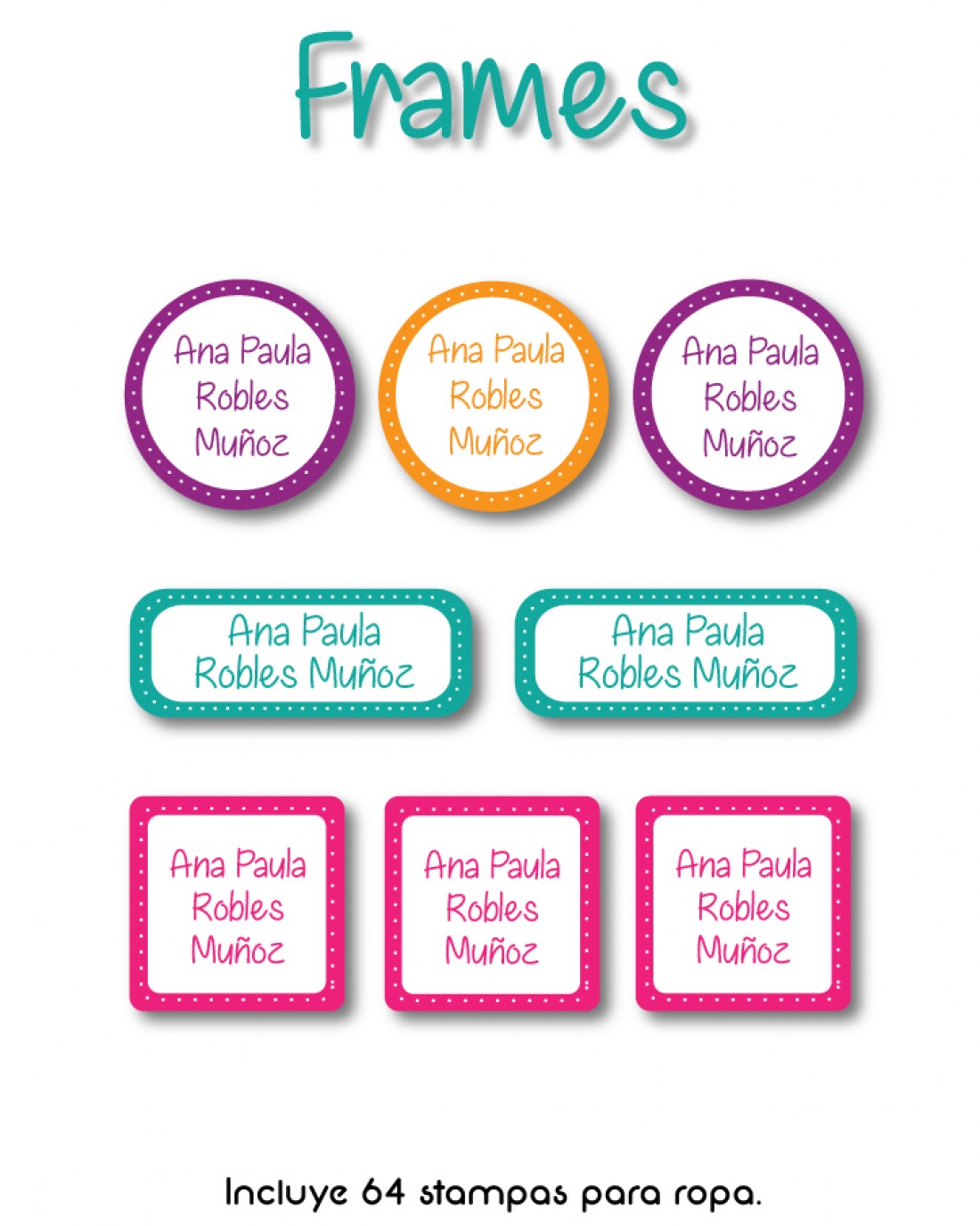 Stampa | Pack Ropa y Escolares | Etiquetas para Útiles y Ropa